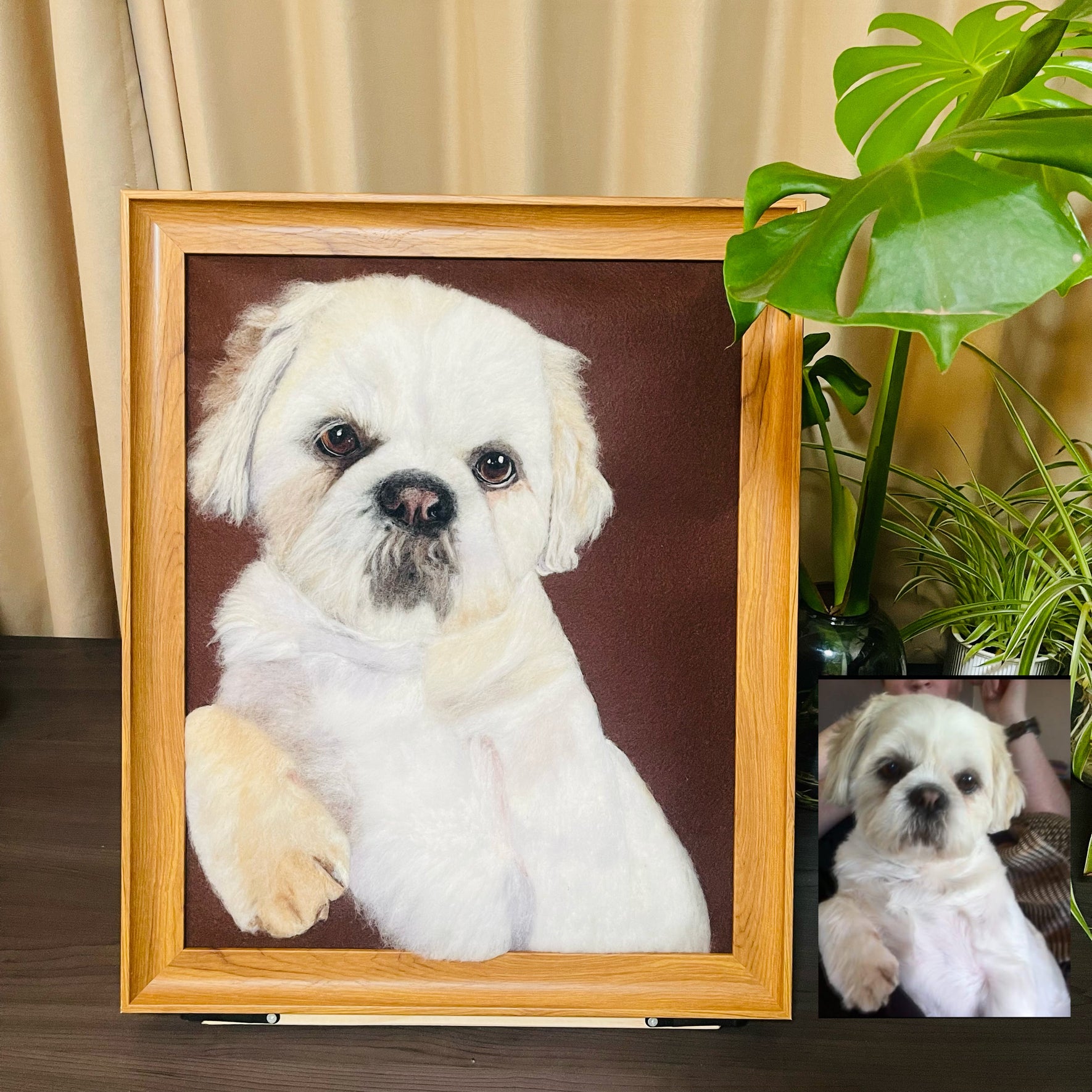 Custom Wool felt pet photo frame portrait | Handmade Memorial Gifts fo ...